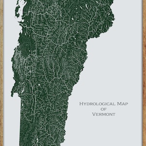 Vermont Rivers and Lakes Map: Hydrological Poster Art - Etsy
