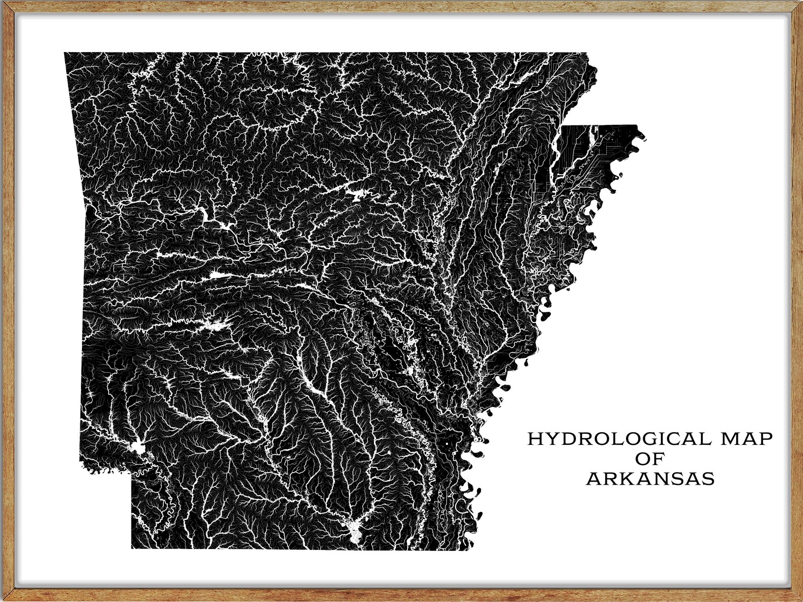 Arkansas Hydrological Map of Rivers and Lakes Arkansas Rivers | Etsy