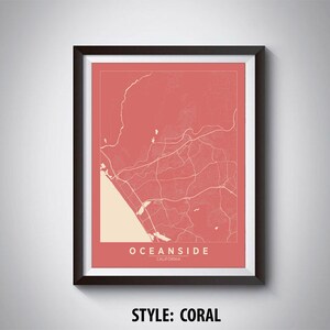 Map of Oceanside, CA - Oceanside Map - Oceanside Poster - Office Décor ...