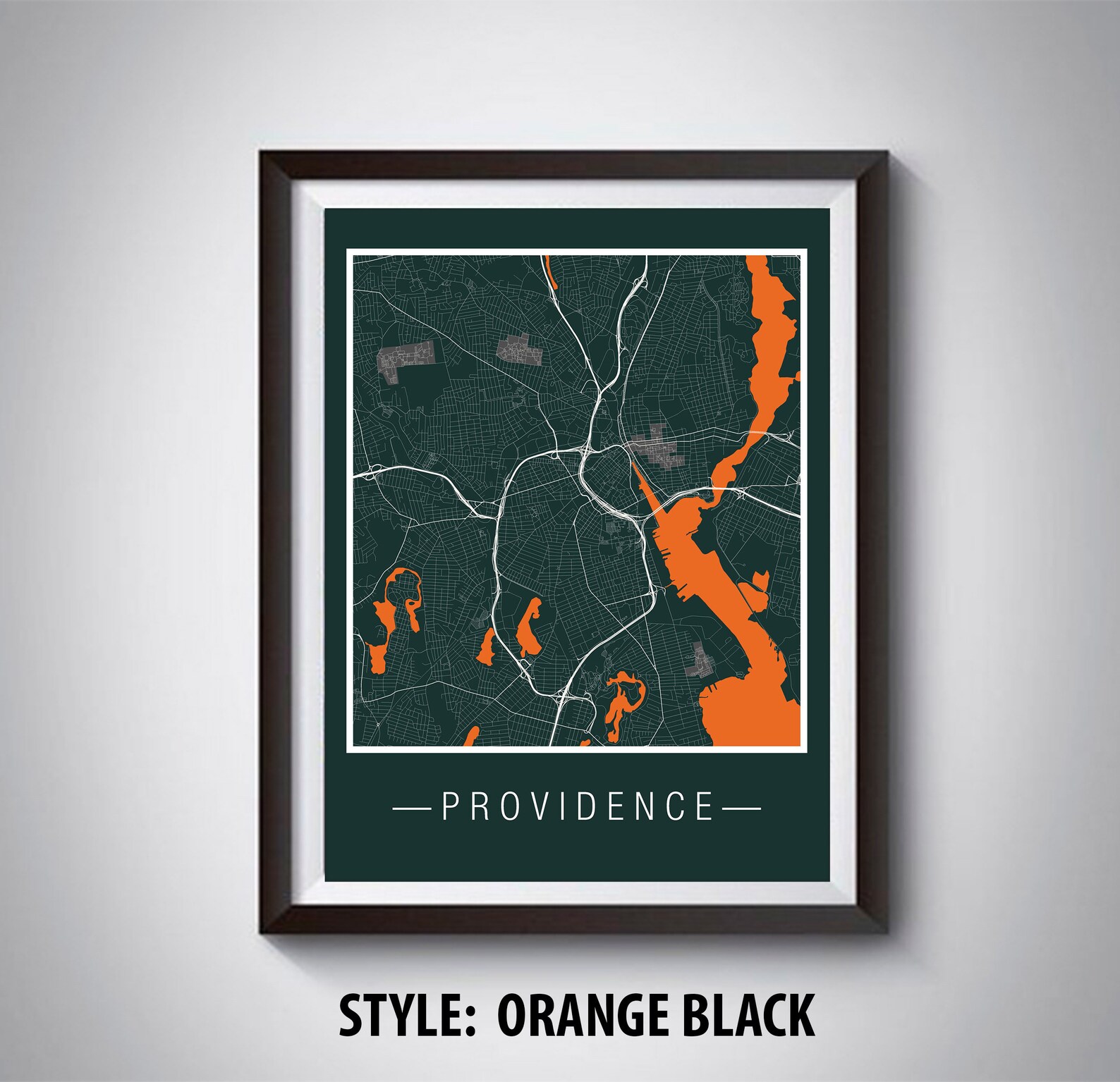 Map of Providence RI Providence Map Providence Poster - Etsy