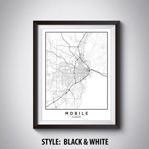 Map of Mobile, AL - Mobile Map - Mobile Poster - Office Décor - Wall ...