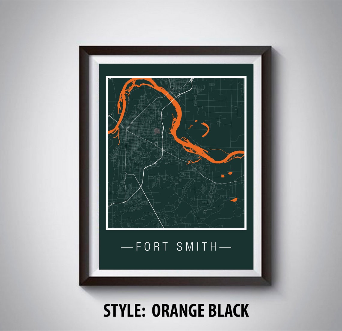 Map of Fort Smith AR Fort Smith Map Fort Smith Poster | Etsy