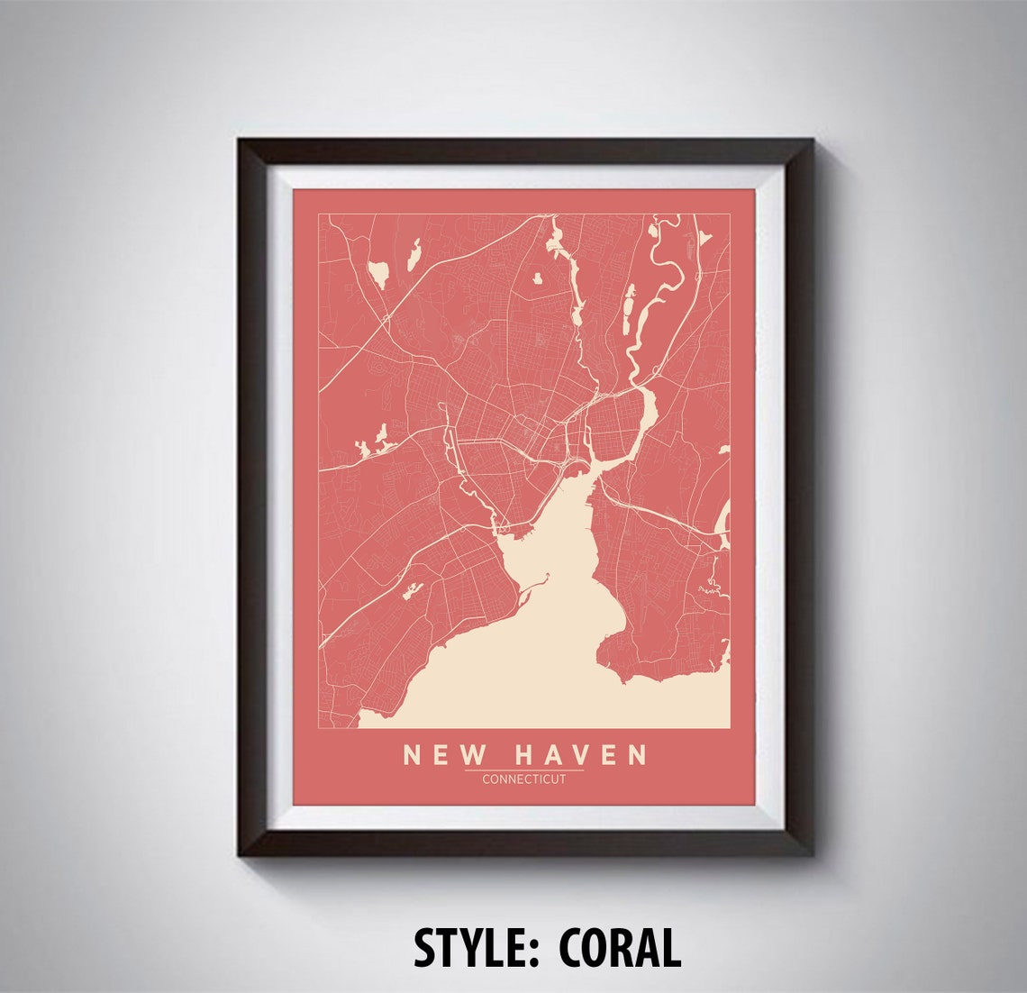 Map of New Haven CT New Haven Map New Haven Poster - Etsy