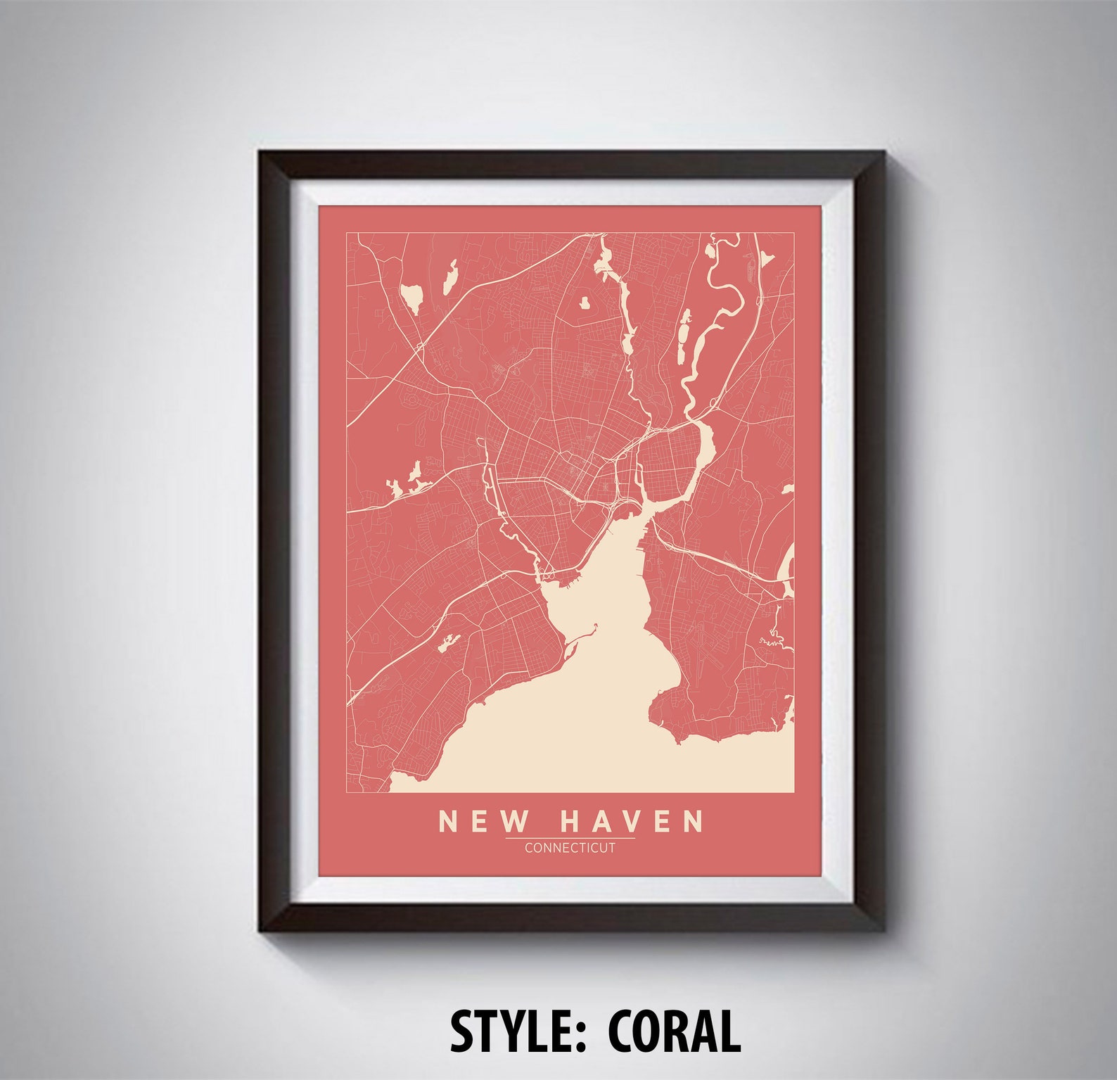 Map of New Haven CT New Haven Map New Haven Poster - Etsy