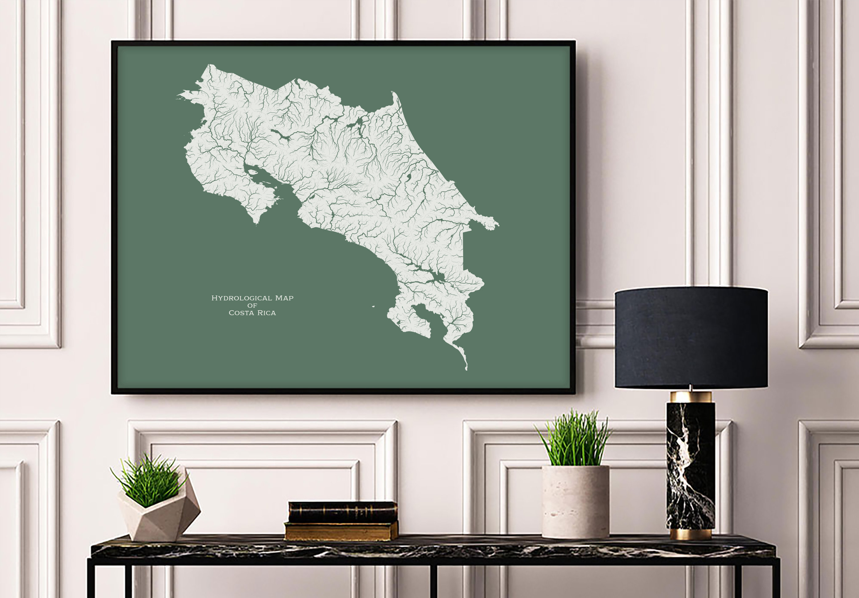 Costa Rica Physical Map With Rivers