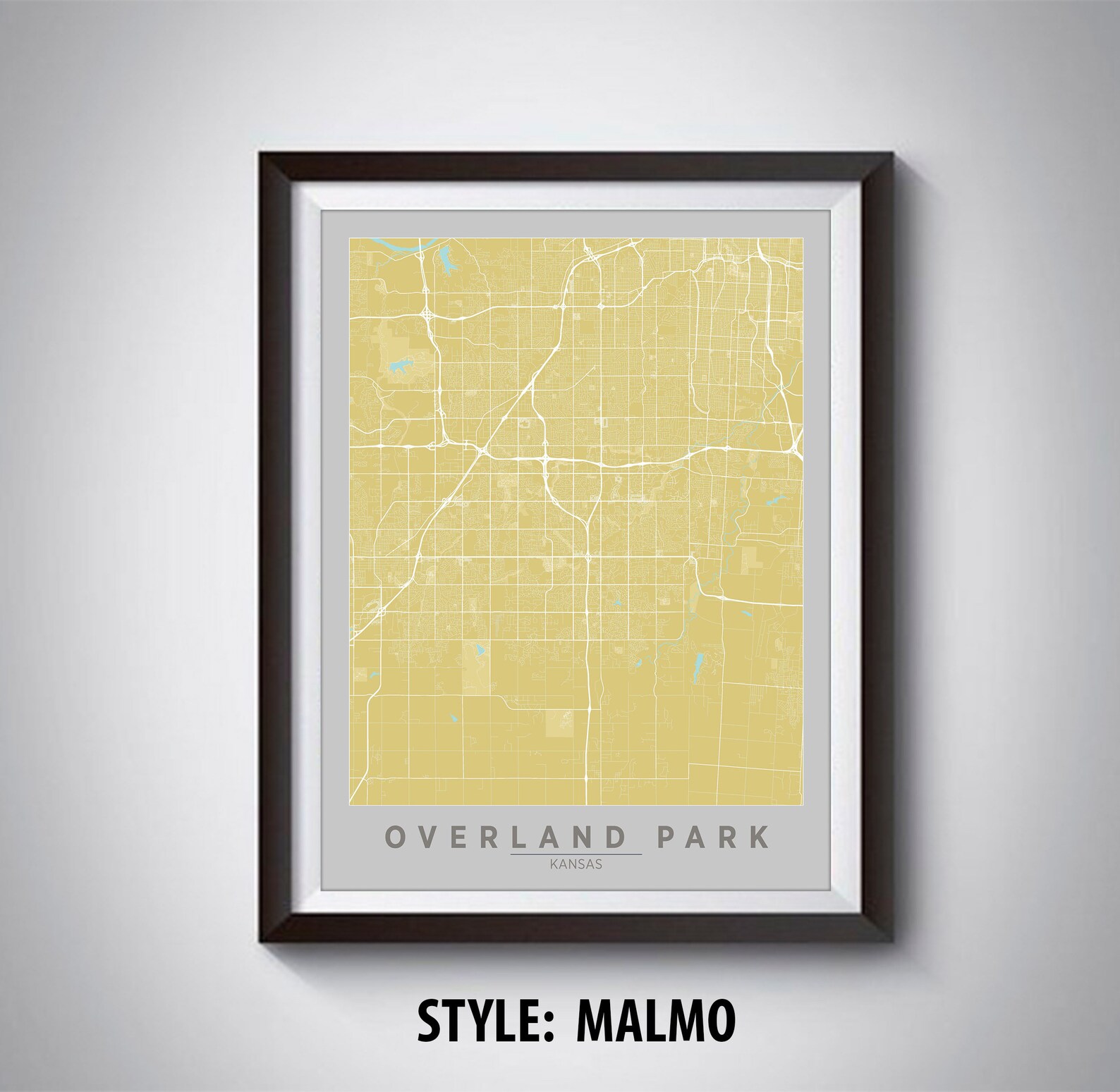 Map of Overland Park KS Overland Park Map Overland Park | Etsy