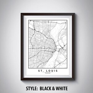 St. Louis Map Art Print: Vintage Style Office Decor - Etsy