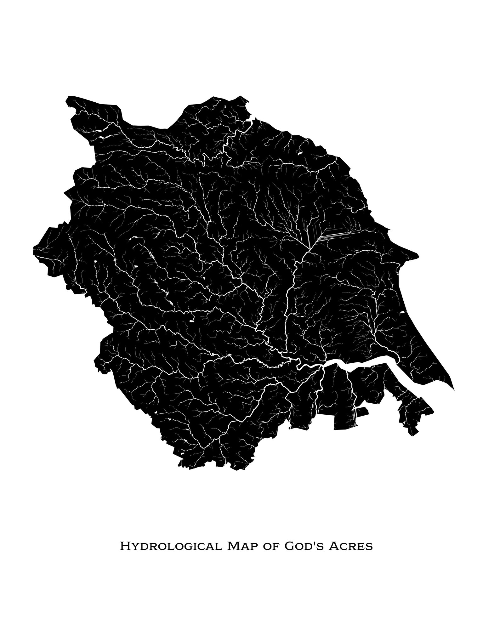 Yorkshire UK Hydrological Map of Rivers and Lakes Yorkshire - Etsy