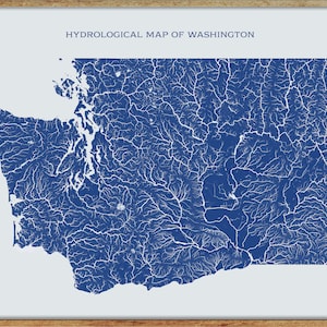 Washington Hydrological Map of Rivers and Lakes, Washington Rivers ...