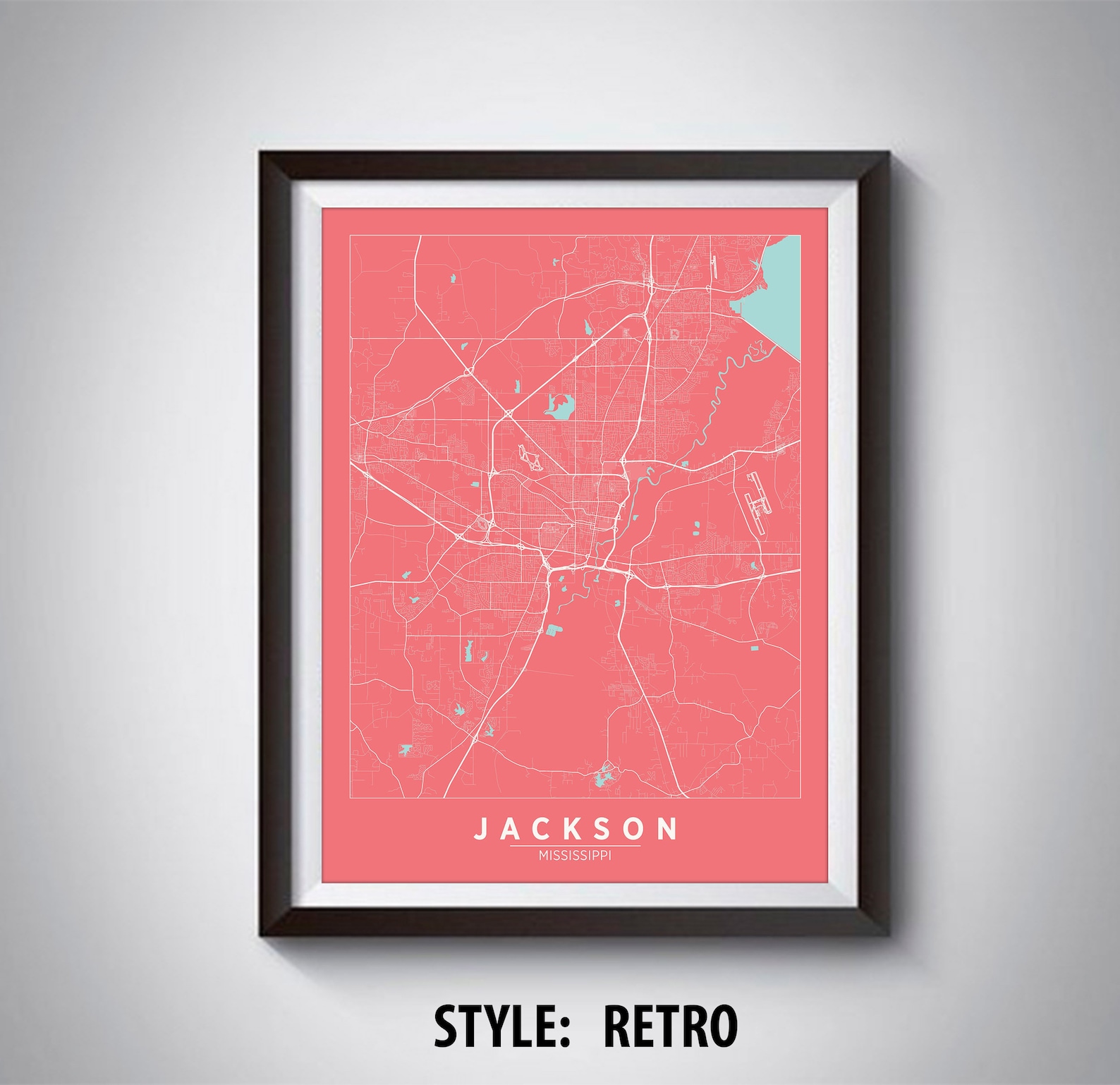 Map of Jackson MS Jackson Map Jackson Poster Office - Etsy