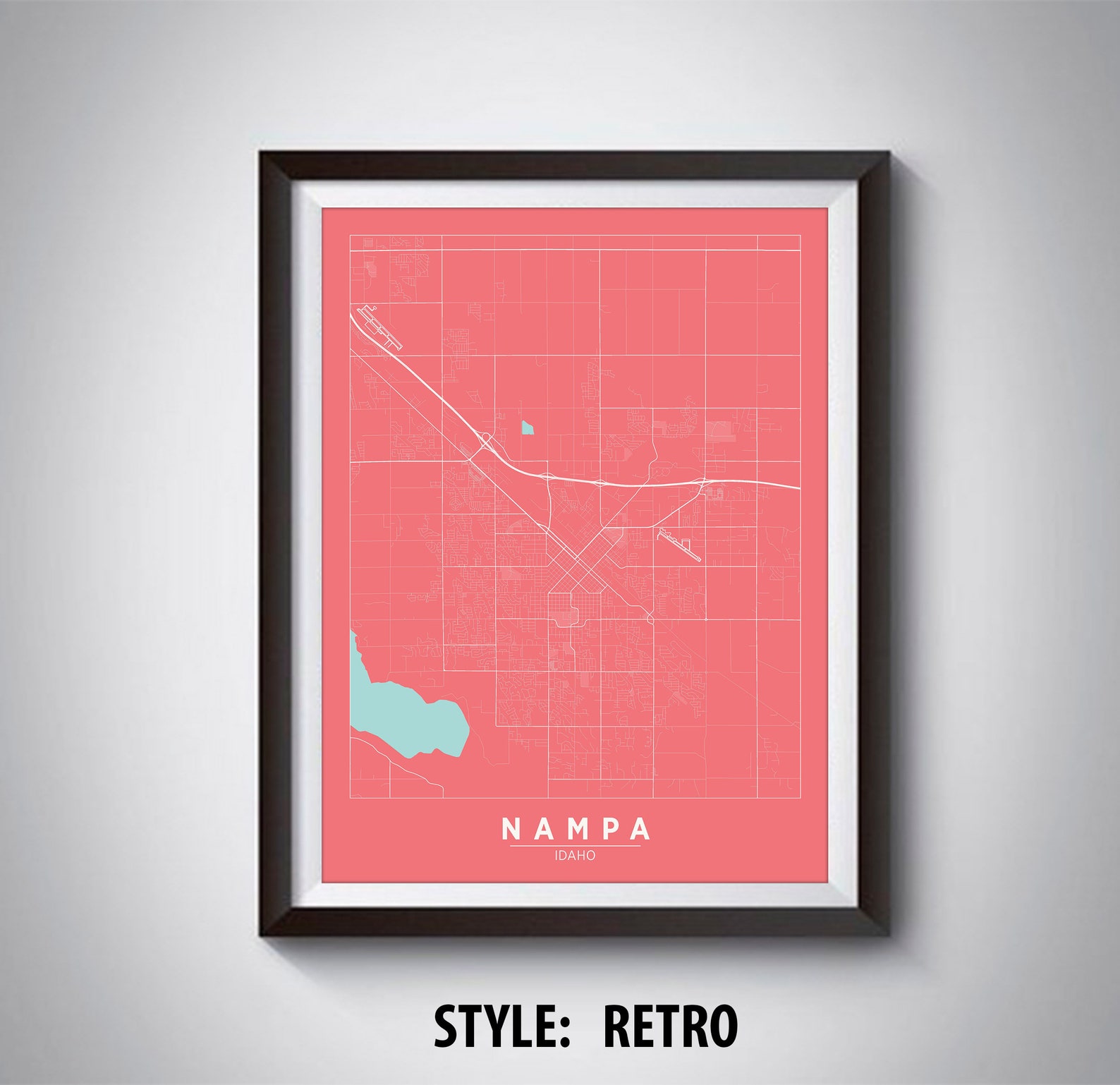 Map of Nampa ID Nampa Map Nampa Poster Office Décor | Etsy