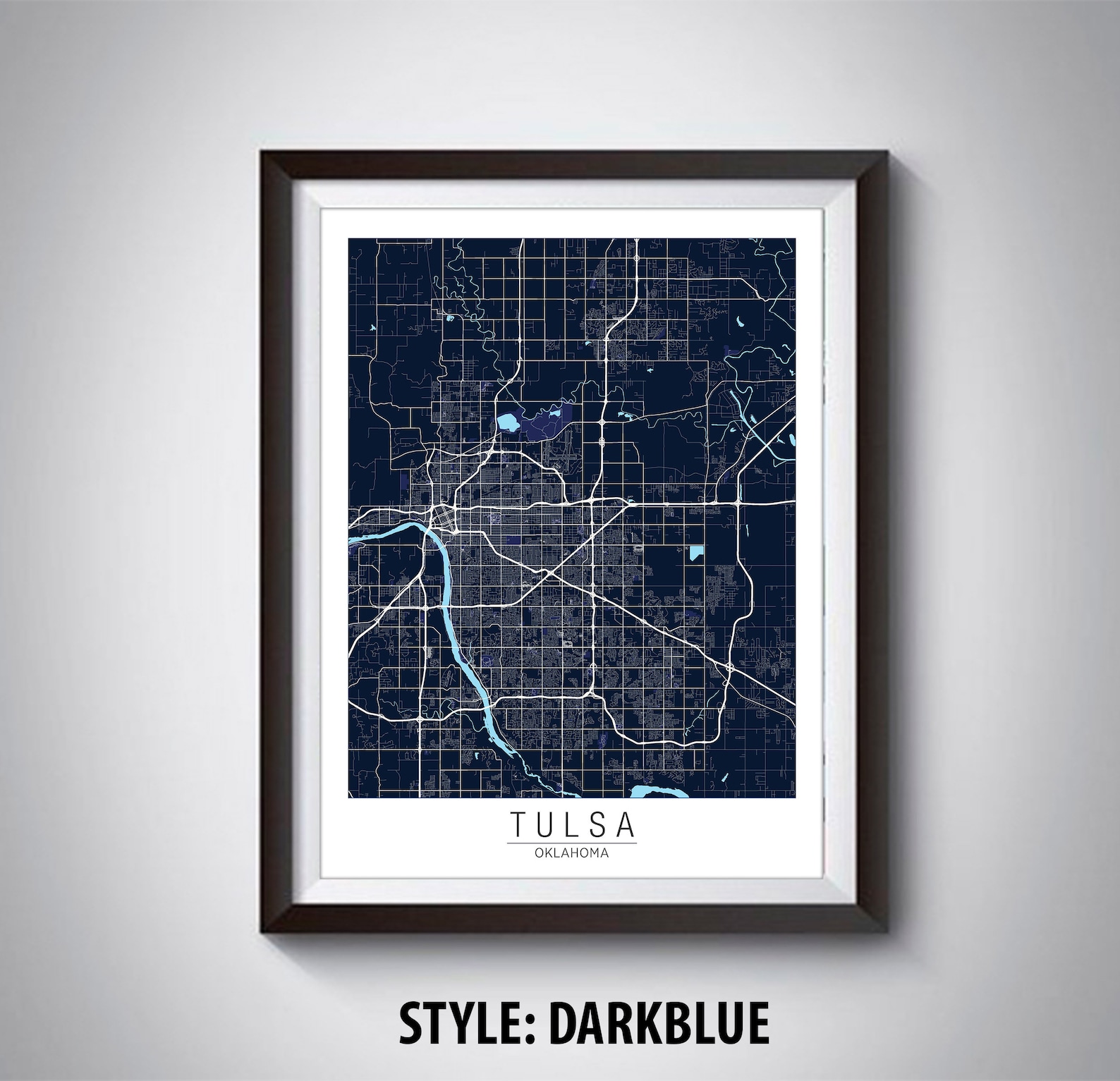 Map of Tulsa OK Tulsa Map Tulsa Poster Office Décor | Etsy