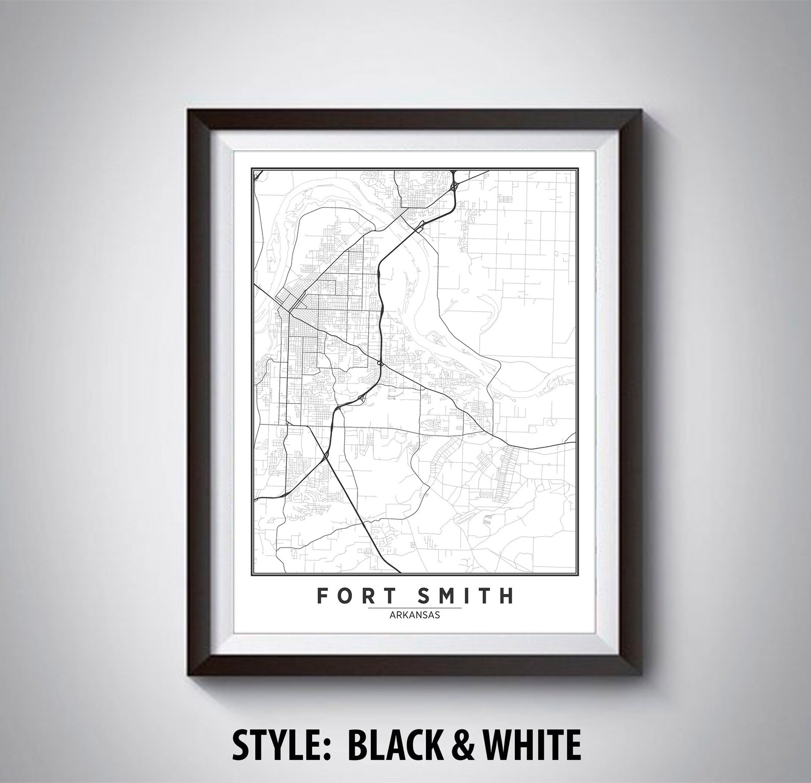 Map of Fort Smith AR Fort Smith Map Fort Smith Poster | Etsy