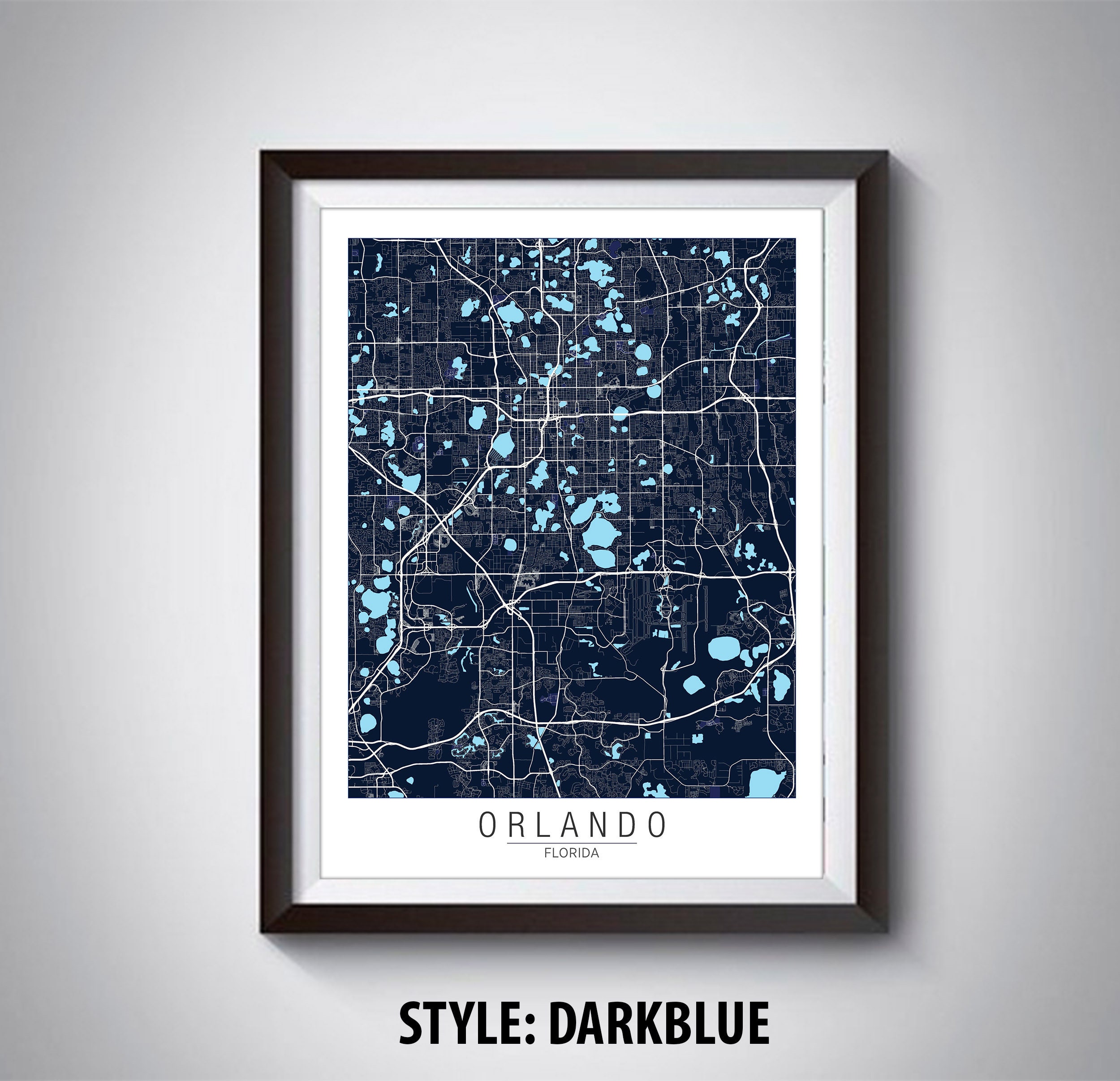 Map of Orlando FL Orlando Map Orlando Poster Office - Etsy