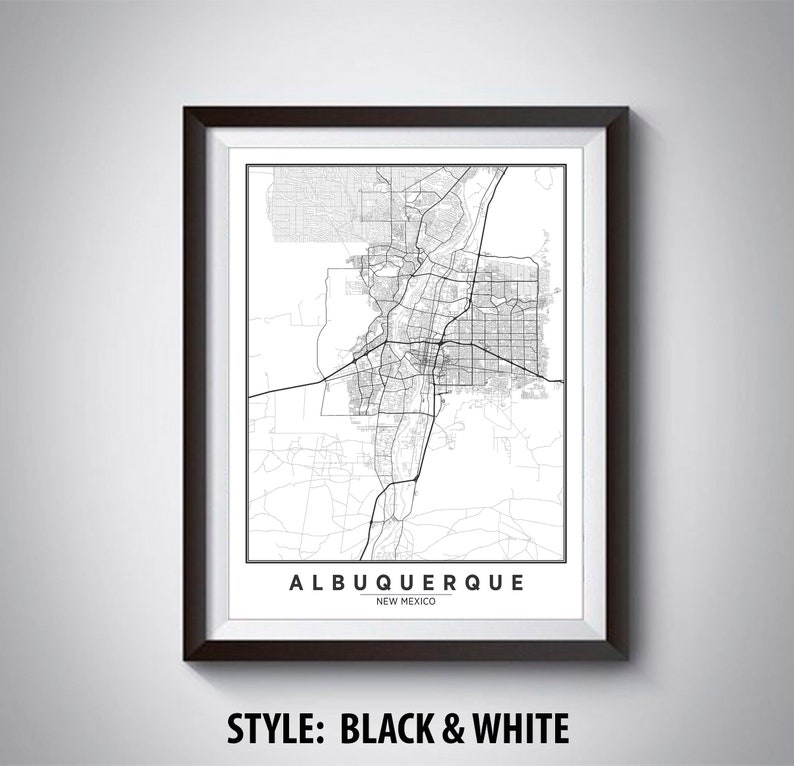 Albuquerque NM Map Art Print: Modern Travel Poster, Office Decor - Etsy