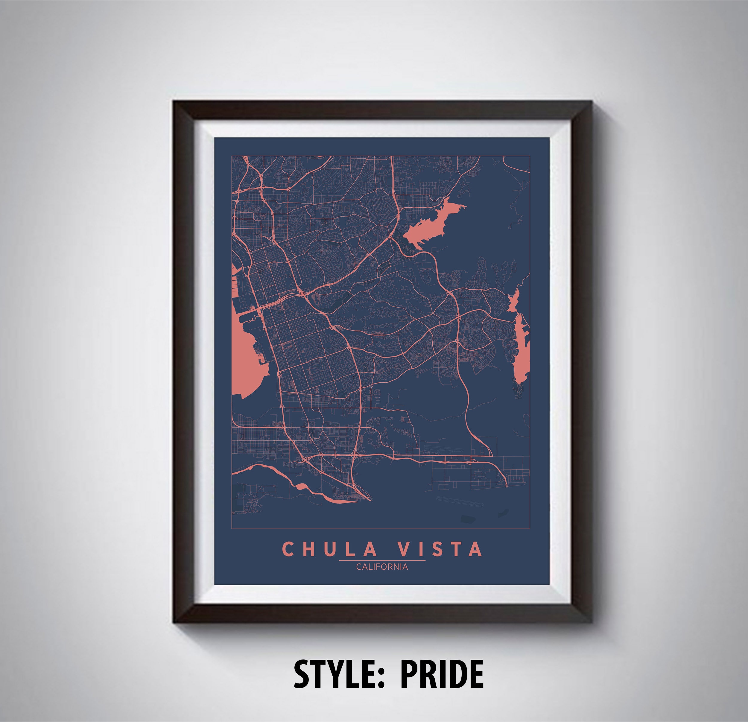 Map of Chula Vista CA Chula Vista Map Chula Vista Poster - Etsy