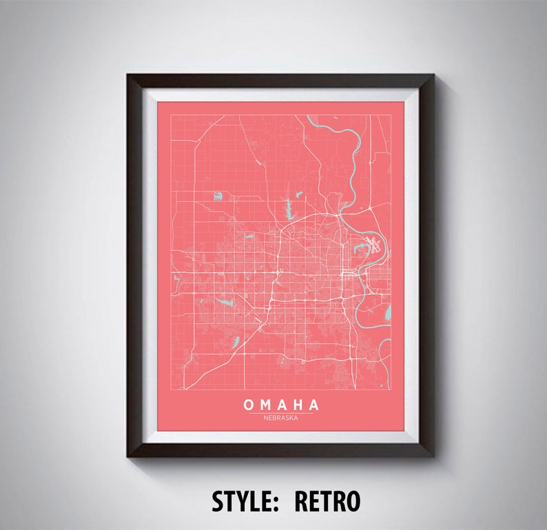 Map of Omaha NE Omaha Map Omaha Poster Office Décor - Etsy