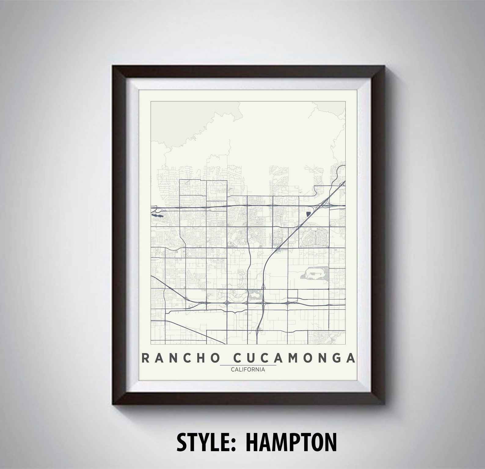 Map of Rancho Cucamonga CA Rancho Cucamonga Map Rancho - Etsy