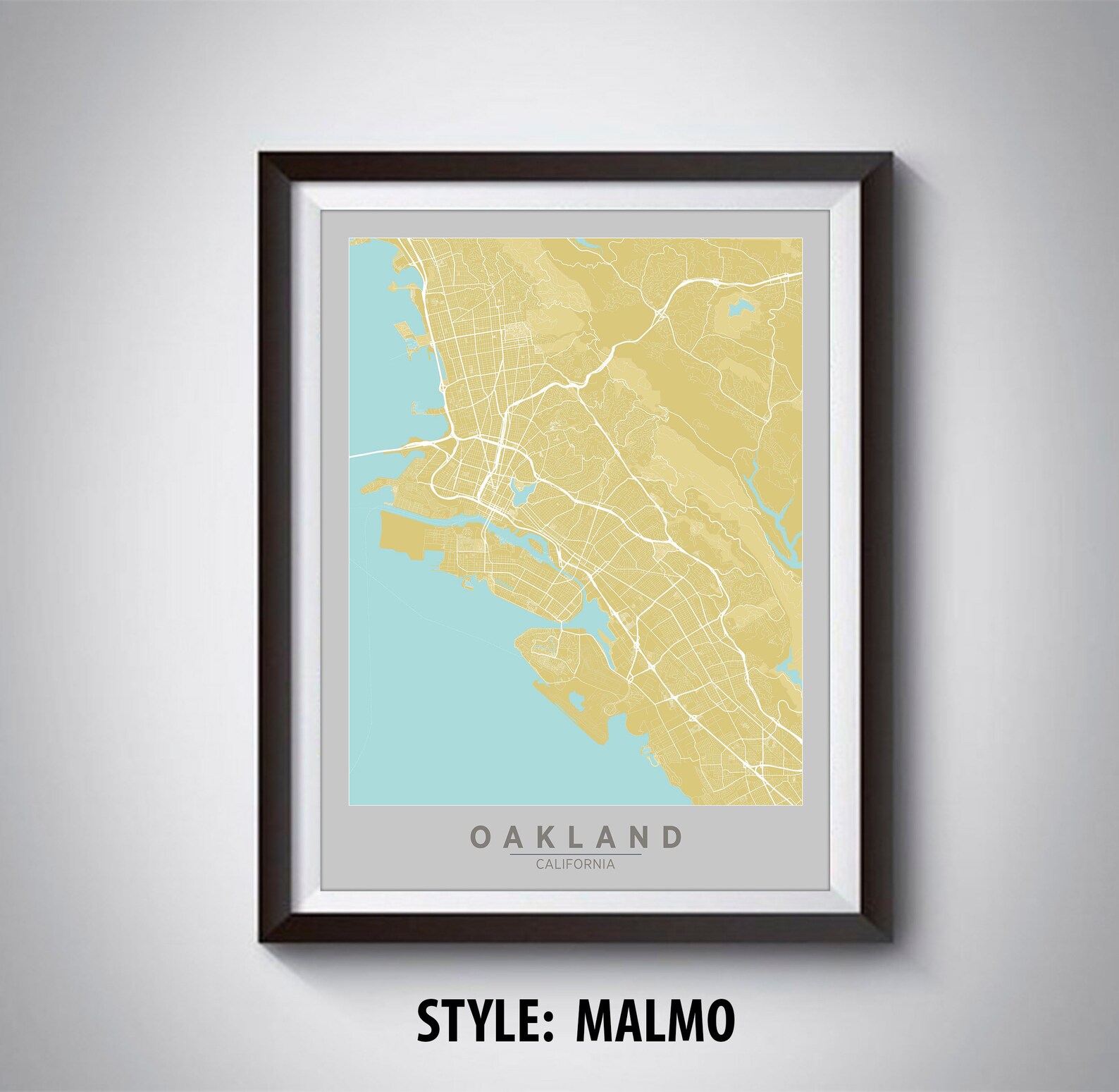 Map of Oakland CA Oakland Map Oakland Poster Office - Etsy