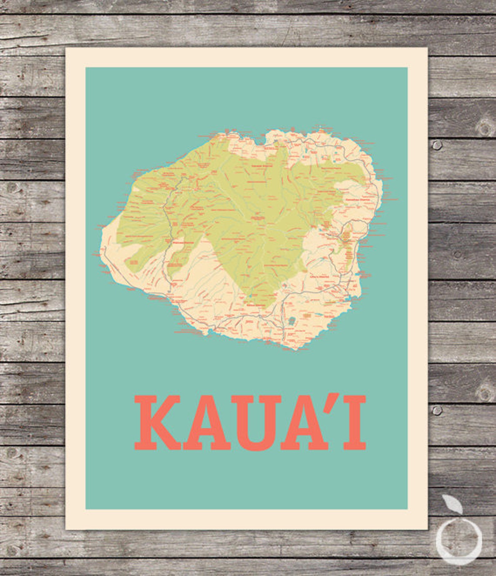 Hawaii 4 Island Map Set: Big Island Hawaii Oahu Maui Kauai | Etsy