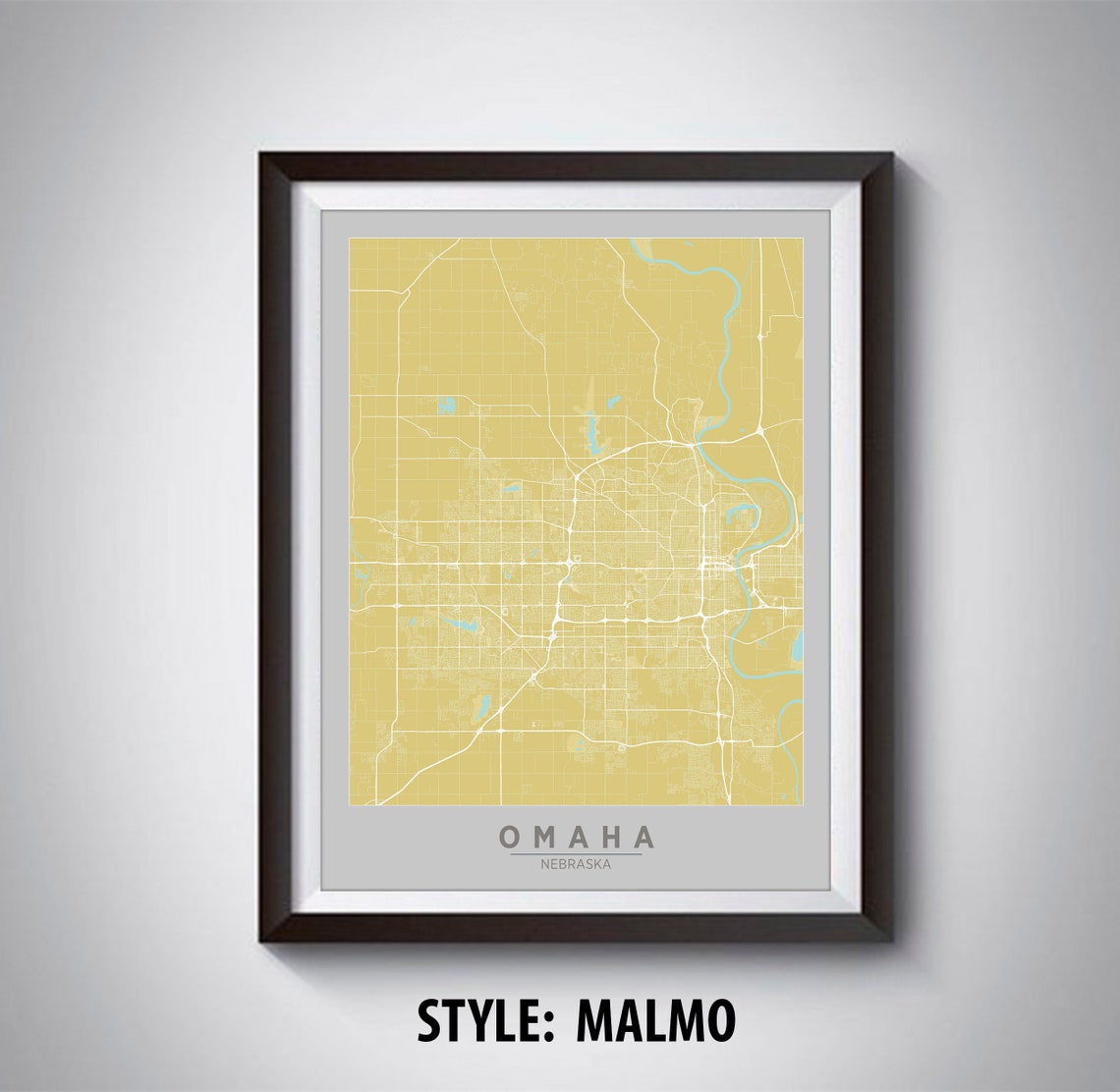 Map of Omaha NE Omaha Map Omaha Poster Office Décor - Etsy