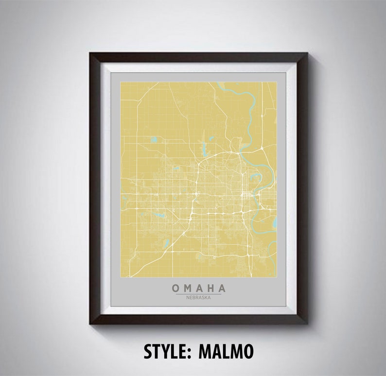 Map of Omaha NE Omaha Map Omaha Poster Office Décor - Etsy