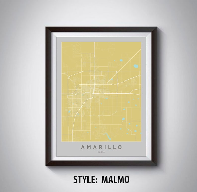 Map of Amarillo TX Amarillo Map Amarillo Poster Office - Etsy