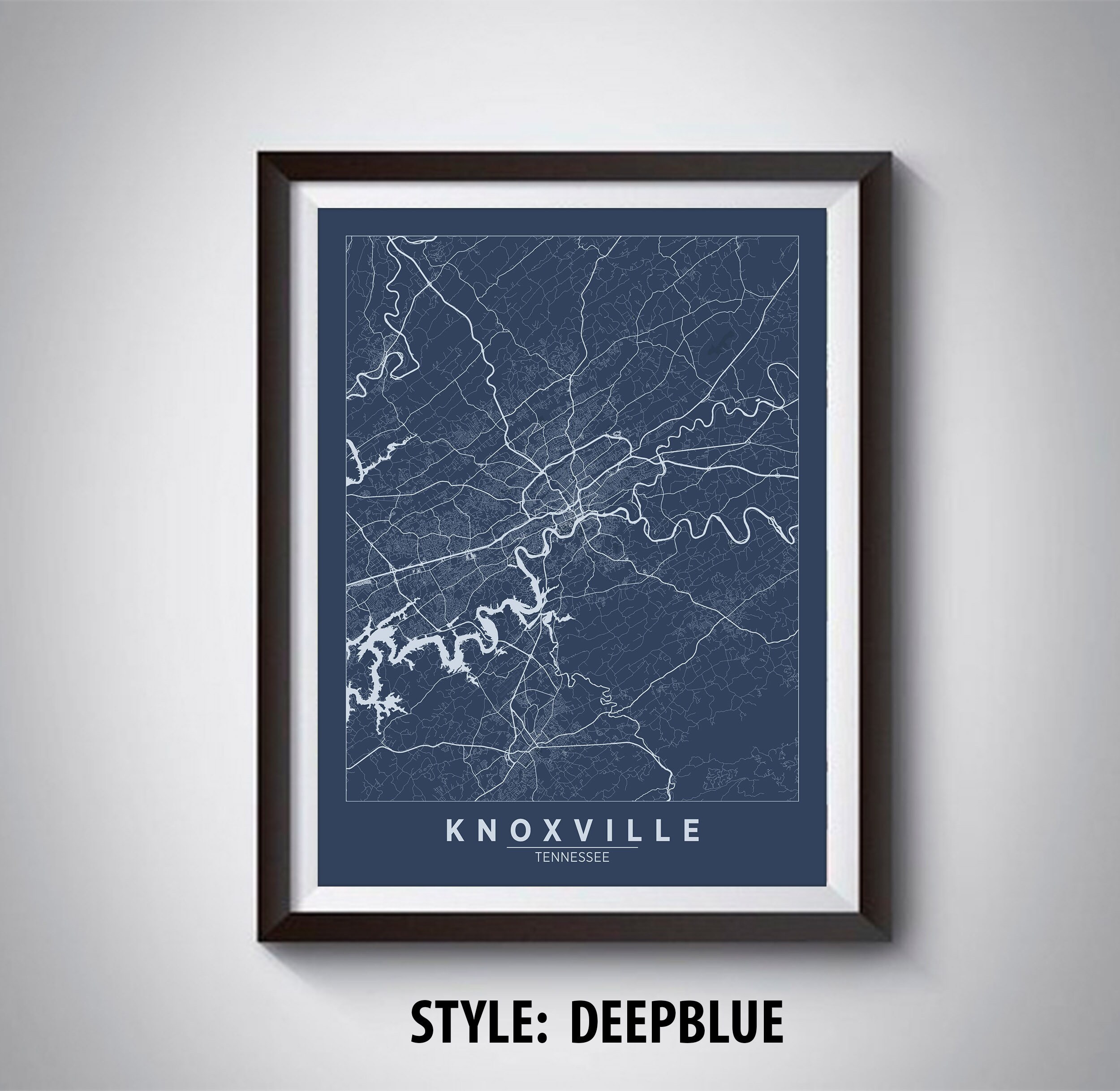 Map of Knoxville TN Knoxville Map Knoxville Poster - Etsy