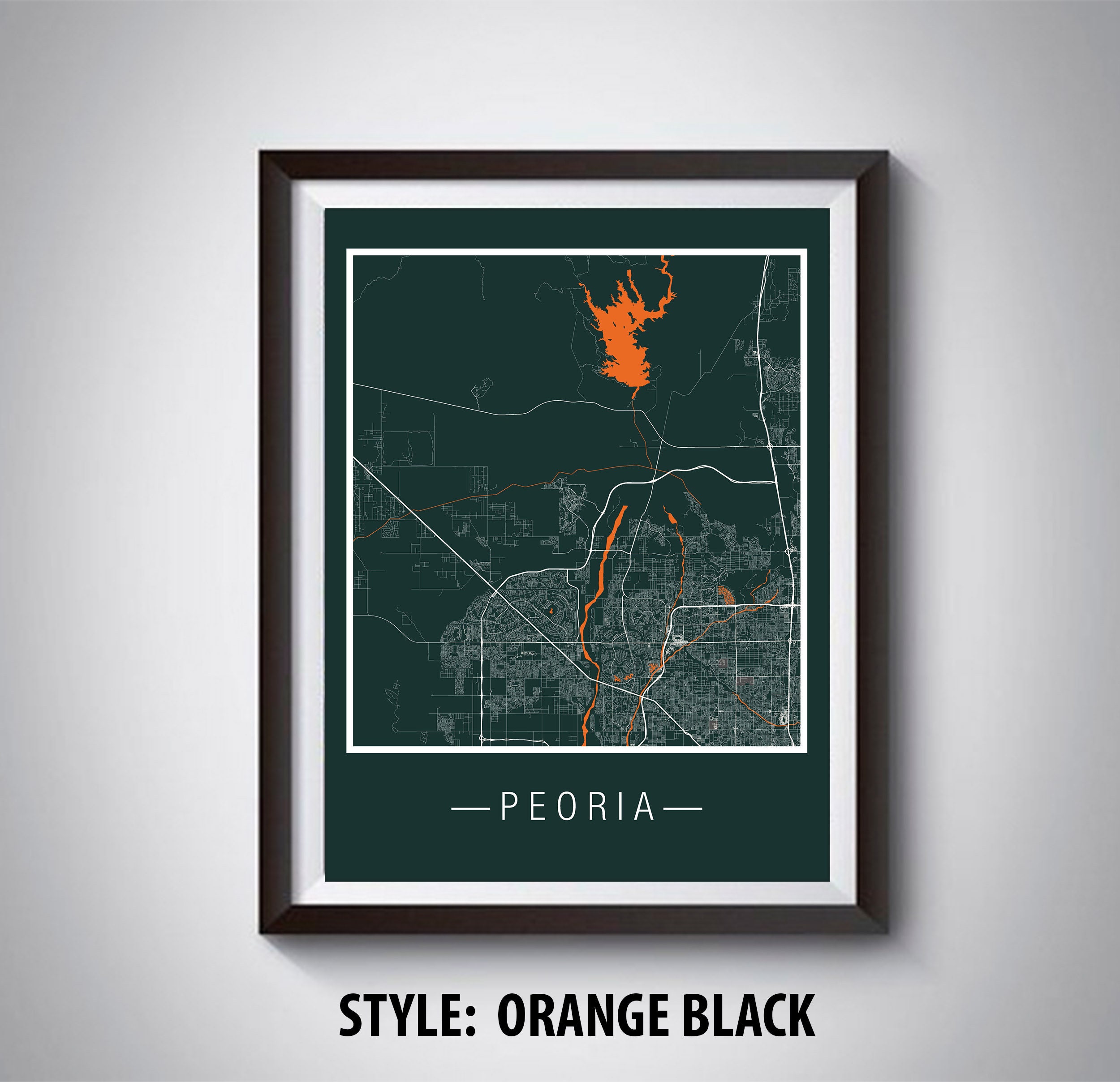 Map of Peoria AZ Peoria Map Peoria Poster Office Décor - Etsy
