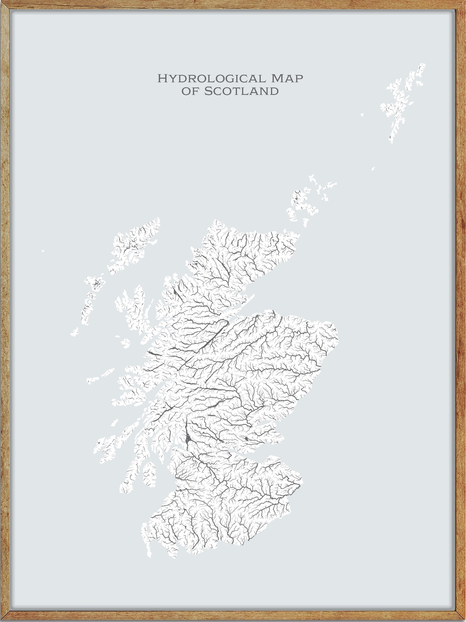 Hydrological Map of the Scotland Rivers and Lakes Print | Etsy