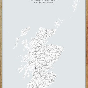 Hydrological Map of the Scotland, Rivers and Lakes Print - Etsy