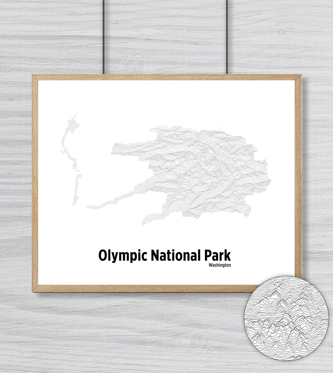 Olympic National Park Ridgeline Map - Geographic Contours Print of ...