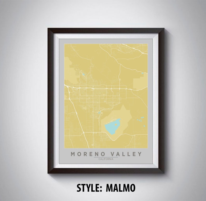 Map of Moreno Valley CA Moreno Valley Map Moreno Valley | Etsy