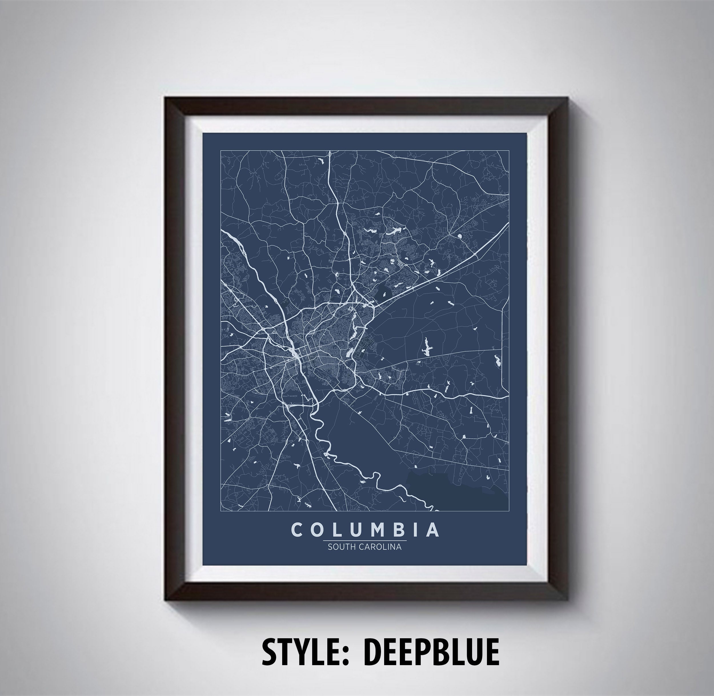 Map of Columbia SC Columbia Map Columbia Poster Office - Etsy