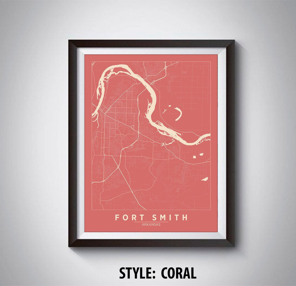Map of Fort Smith AR Fort Smith Map Fort Smith Poster | Etsy