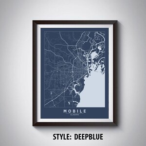 Map of Mobile, AL - Mobile Map - Mobile Poster - Office Décor - Wall ...