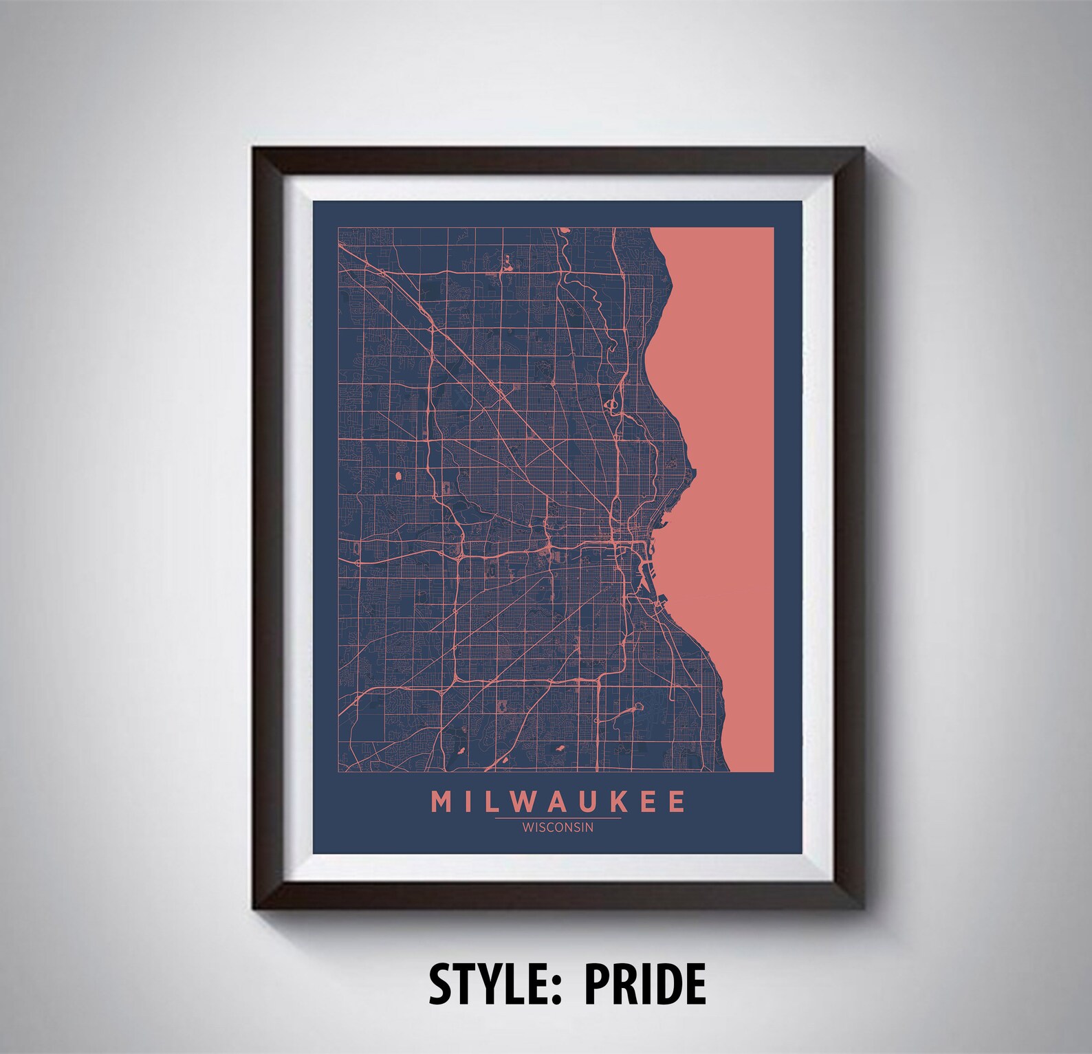 Map of Milwaukee WI Milwaukee Map Milwaukee Poster | Etsy
