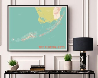 Florida State Wall Map Large Print Poster - Etsy
