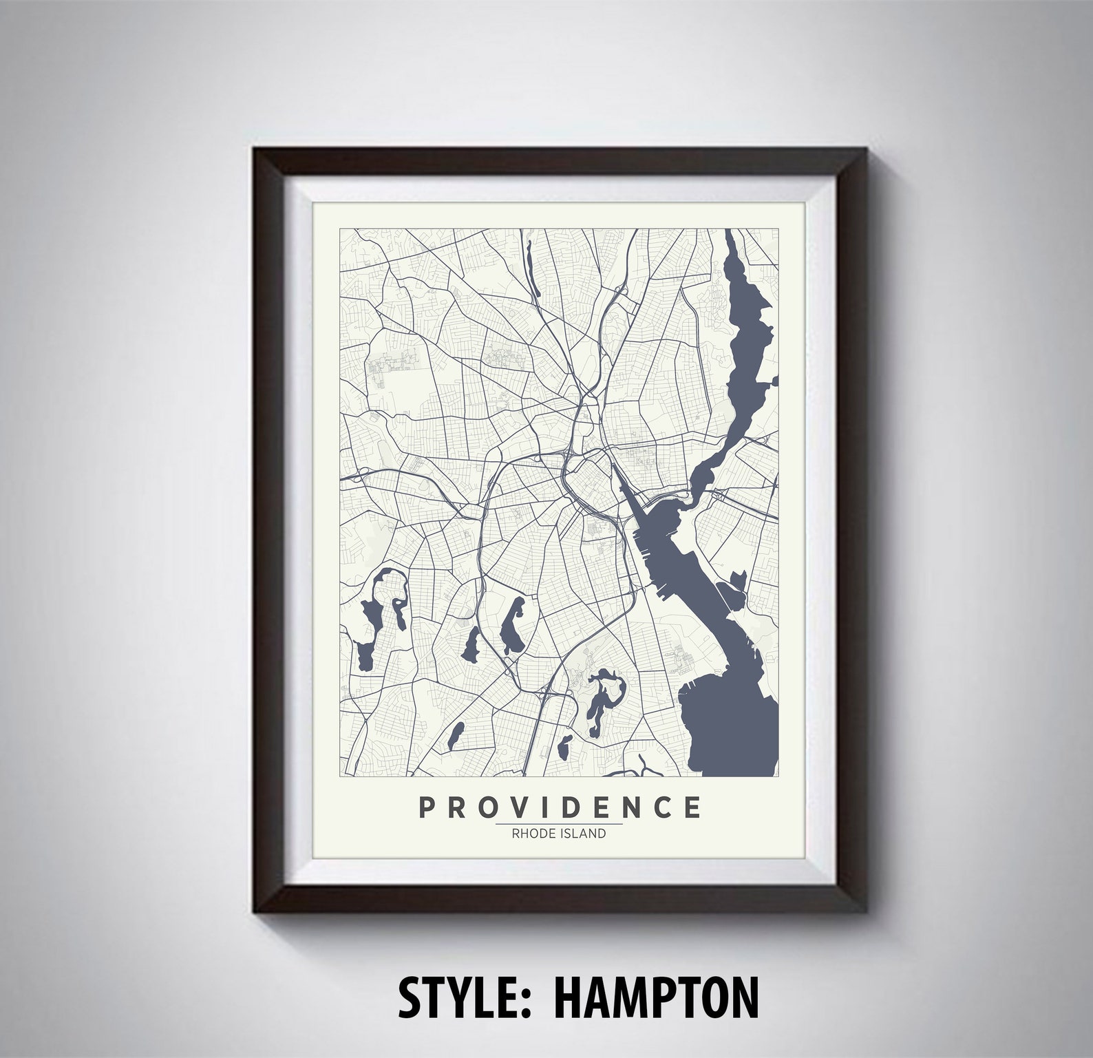 Map of Providence RI Providence Map Providence Poster - Etsy