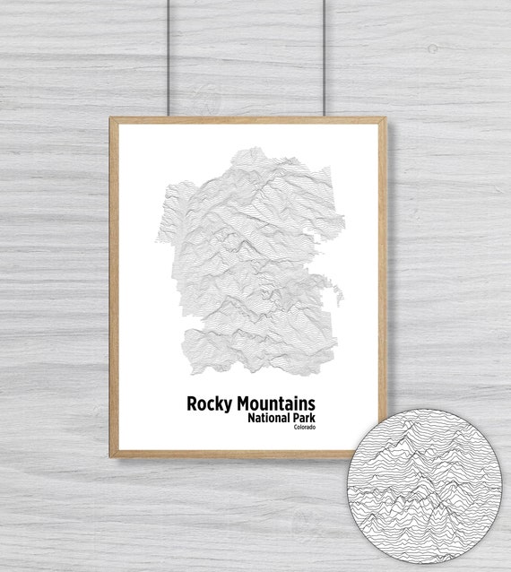 Rocky National Park Ridgeline Map Geographic Contours Print | Etsy