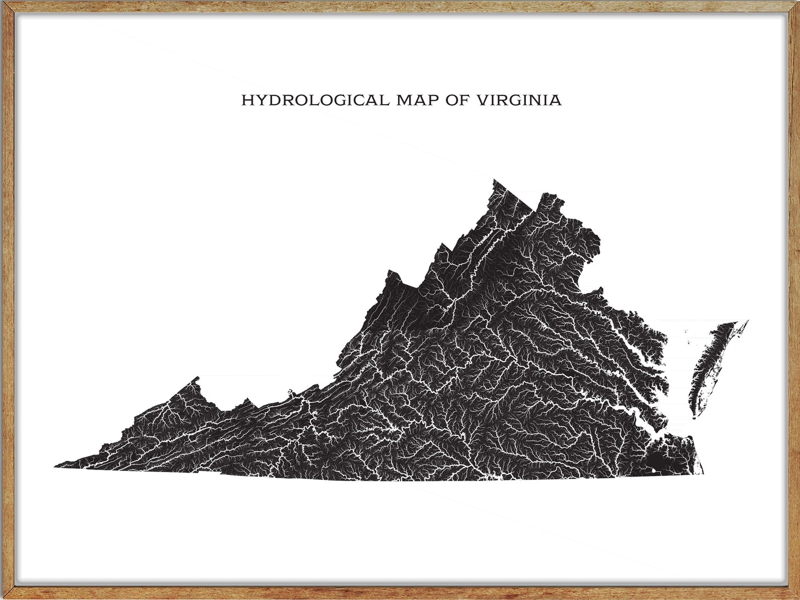 Virginia Hydrological Map of Rivers and Lakes Poster Map - Etsy