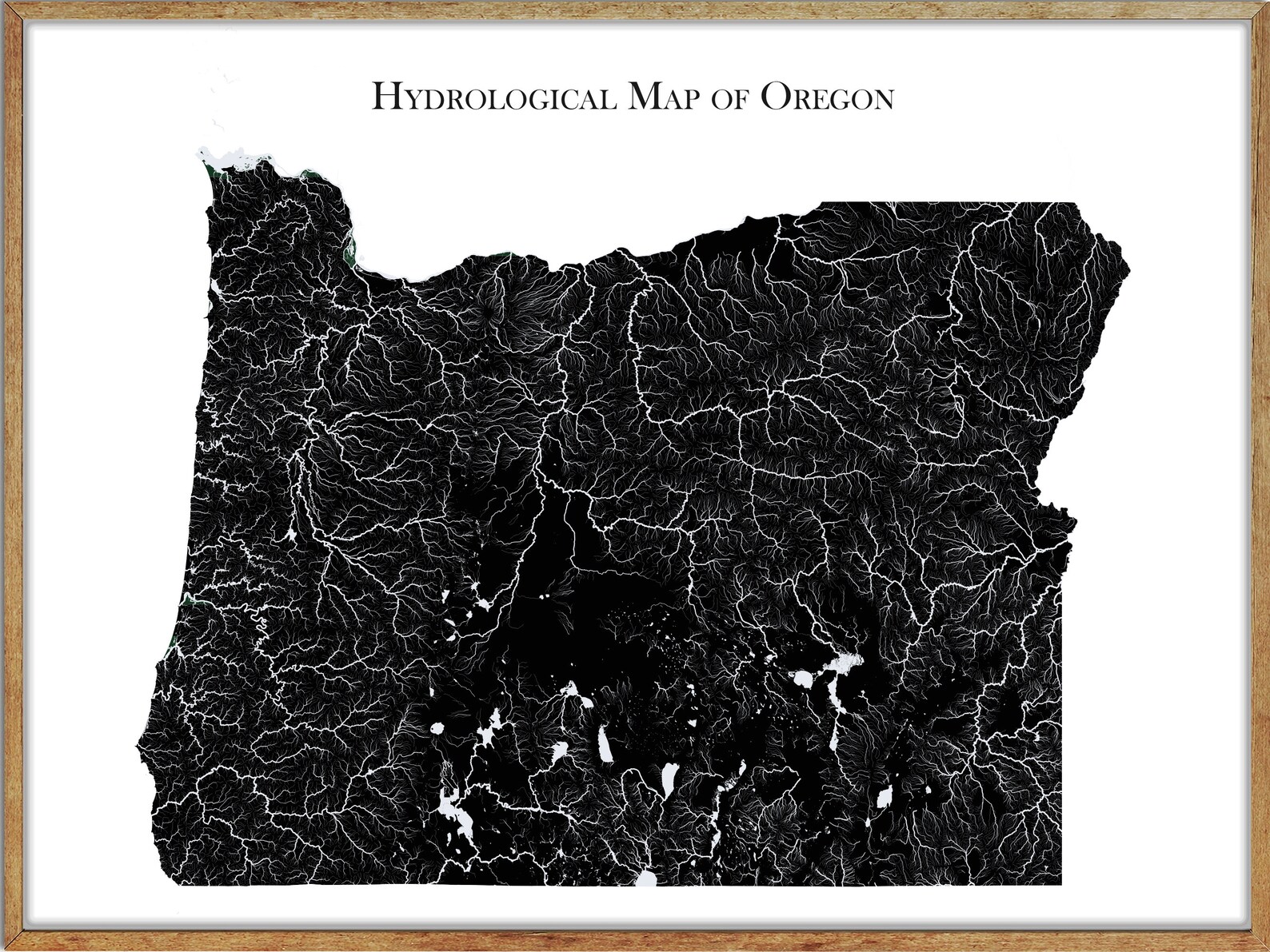 Oregon Rivers and Lakes Map Poster: Hydrological Art Print - Etsy