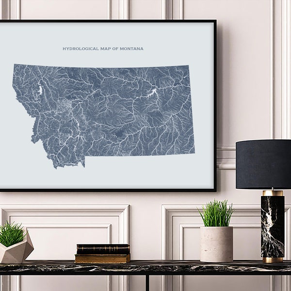 Montana Lake Map - Etsy
