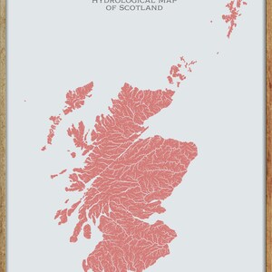 Hydrological Map of the Scotland, Rivers and Lakes Print - Etsy