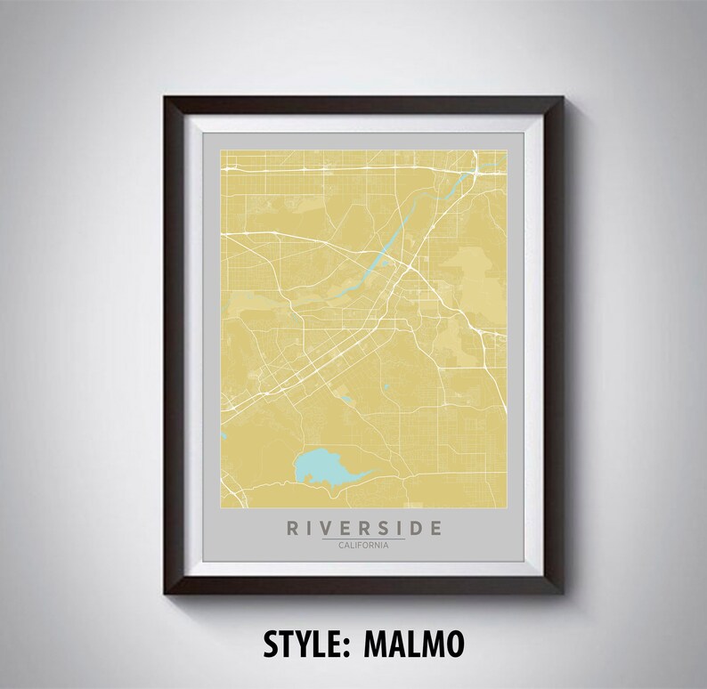 Map of Riverside CA Riverside Map Riverside Poster - Etsy