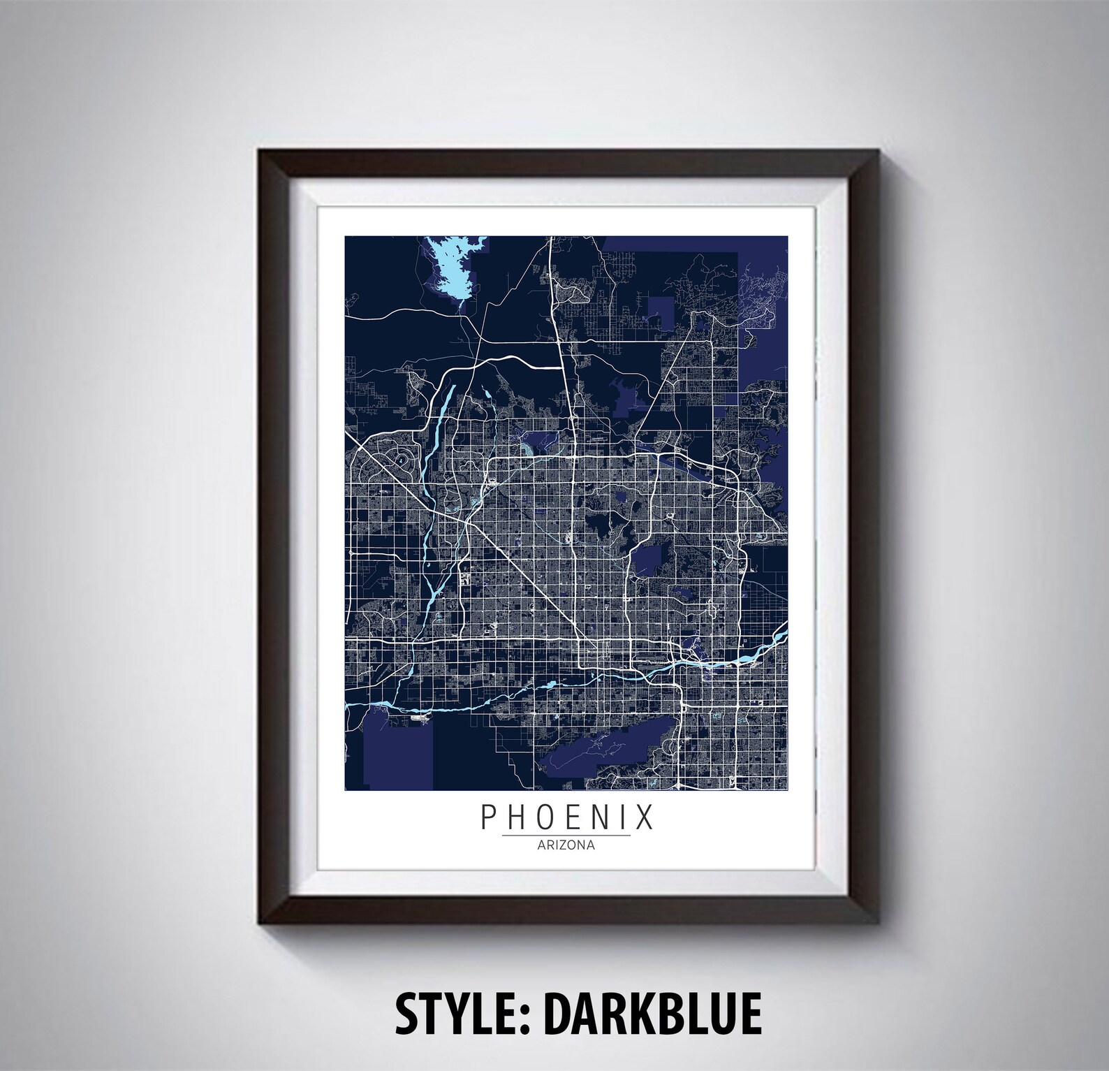 Map of Phoenix Arizona Phoenix Map Phoenix Poster | Etsy