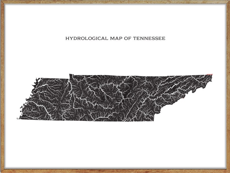 Tennessee Rivers and Lakes Map: Hydrological Poster - Etsy