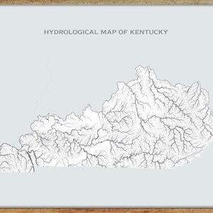 Kentucky Rivers and Lakes Map: Hydrological Poster - Etsy
