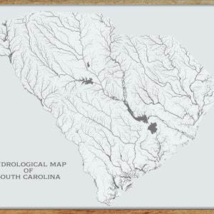 South Carolina Hydrological Map of Rivers and Lakes, South Carolina ...