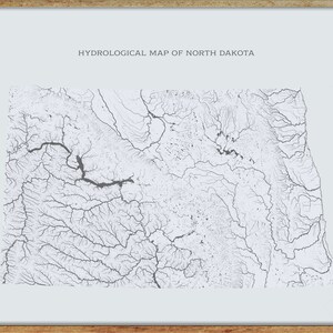 North Dakota Hydrological Map of Rivers and Lakes, North Dakota Rivers ...
